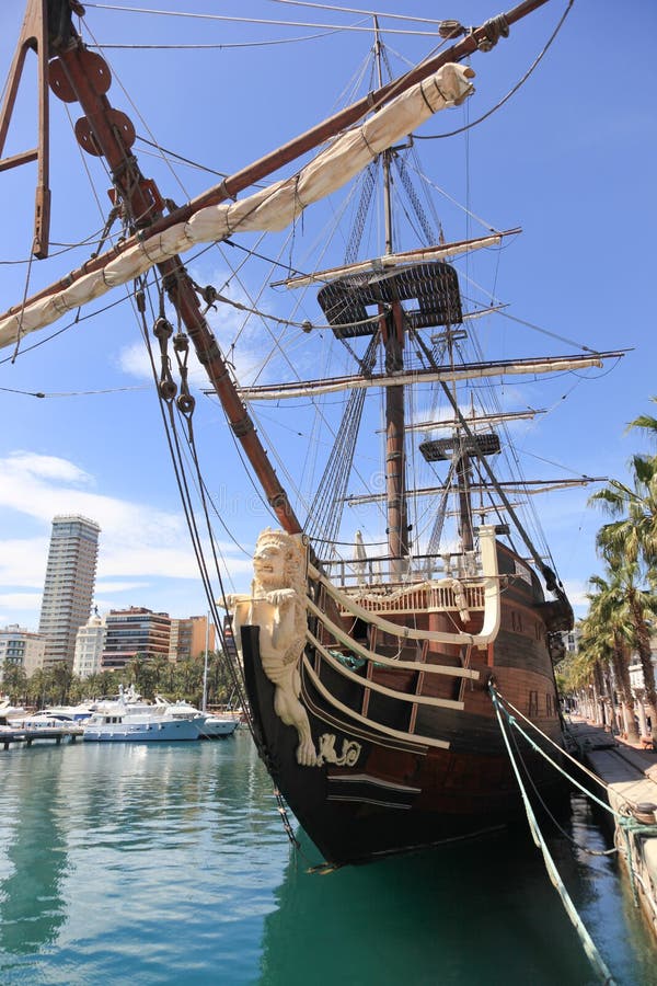 Galleon stock image. Image of sailing, sails, harbor - 28882421