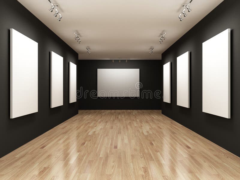 Empty Exhibition or Museum Glass Stand Stock Illustration ...