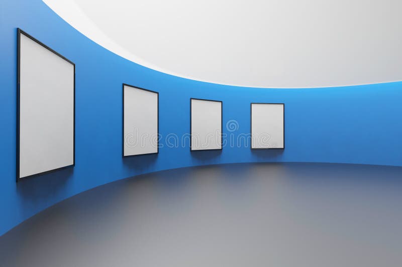 Gallery Art and Picture Frame in Exhibition Stock Illustration ...