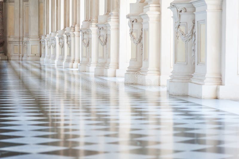 Gallery in a Beautiful Palace Stock Photo - Image of palace, reale ...