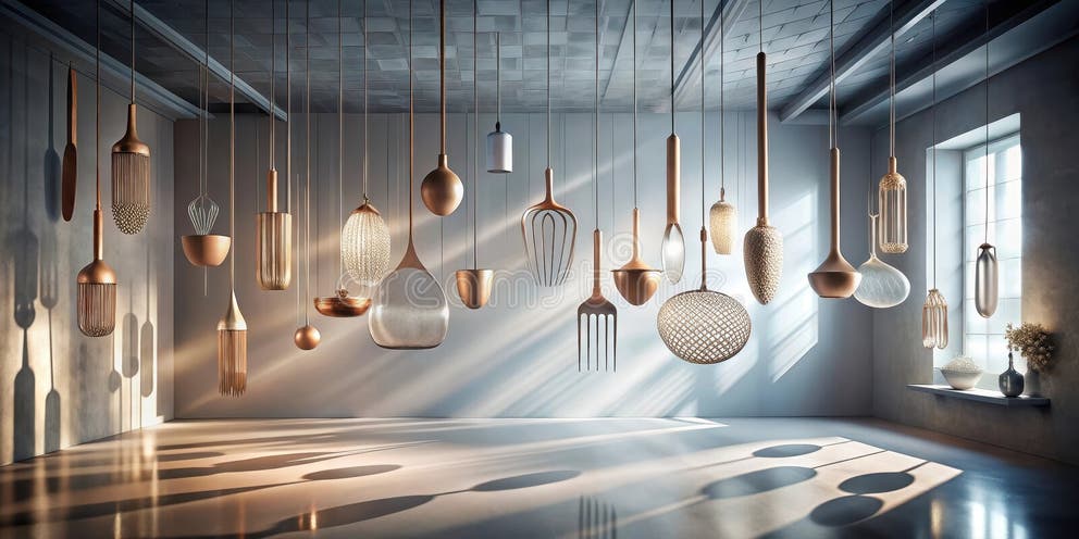 A Gallery of Exquisite Pendant Lights Displayed in a Modern Interior Space. Generative AI Stock ...