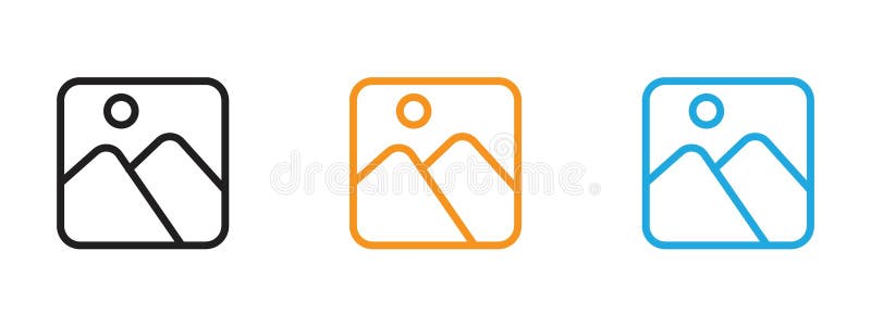 Gallery Icon Thin Line Illustration Set Stock Vector - Illustration of ...