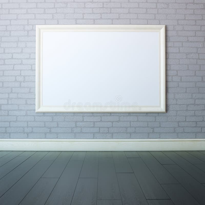 Empty frame on the wall stock image. Image of billboard - 53118383