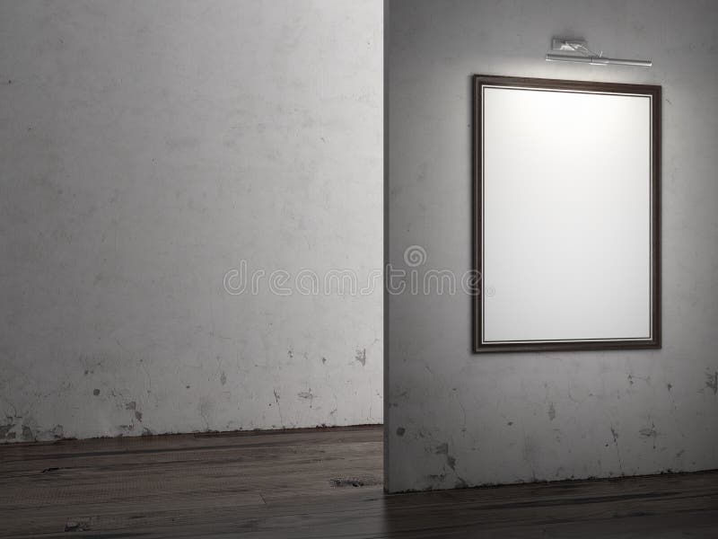 Gallery Interior with Empty Frame Stock Photo - Image of panel, culture ...