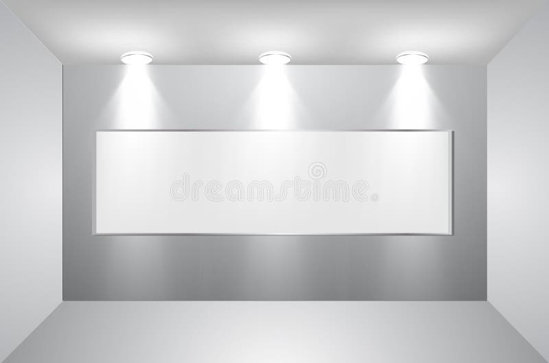 Gallery Interior with Empty Frame on Wall. Vector Stock Vector ...