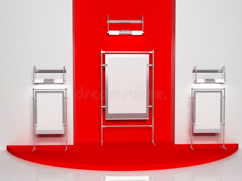 Gallery Interior with Empty Stands Stock Illustration - Illustration of ...