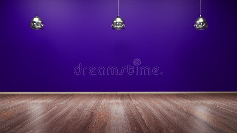 Gallery Interior with Empty Wall and Lights 3d Render Stock ...