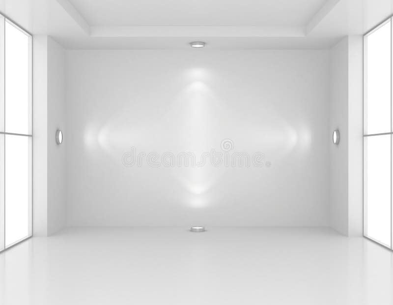 Gallery Interior with Empty Wall and Lights. 3d Rendering Stock ...