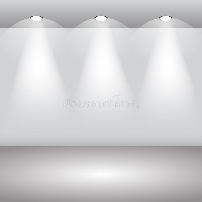 Gallery Interior with Empty Wall and Lights Eps 10 Stock Vector ...