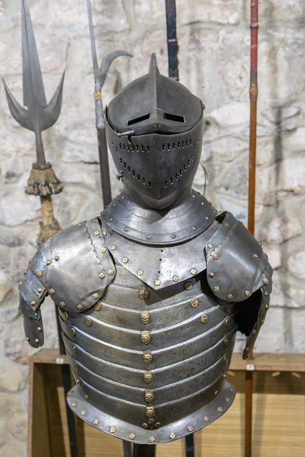 Gallery of Knight`s Armor. Knight`s Iron Armor in the Museum Editorial ...
