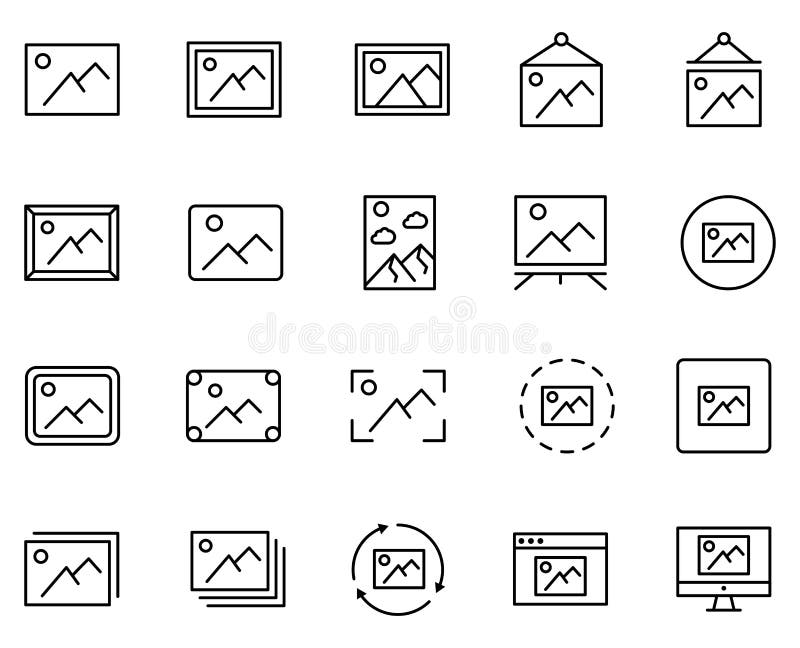 Gallery line icon stock vector. Illustration of digital - 190294769