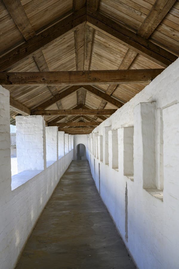 Gallery on the Medieval Fortress Wall of the Monastery in the Kremlin ...