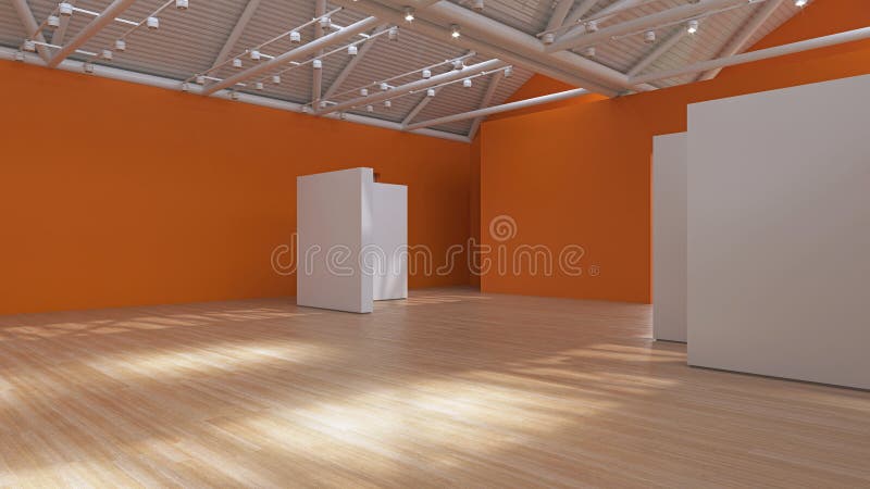 Gallery Orange Ceiling Installation Stock Illustration - Illustration ...
