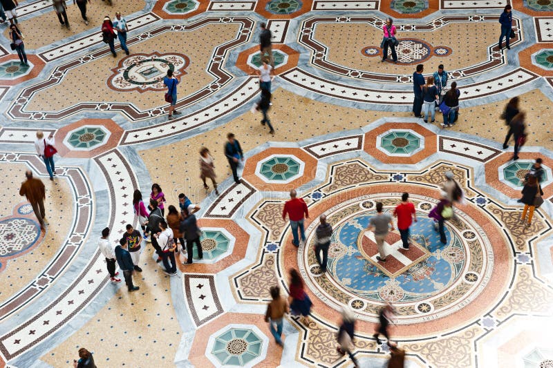 Gallery pavement in Milan editorial stock image. Image of boutique ...