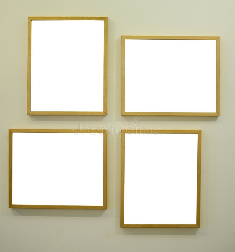 Gallery Room with Empty Frames Stock Image - Image of photograph ...