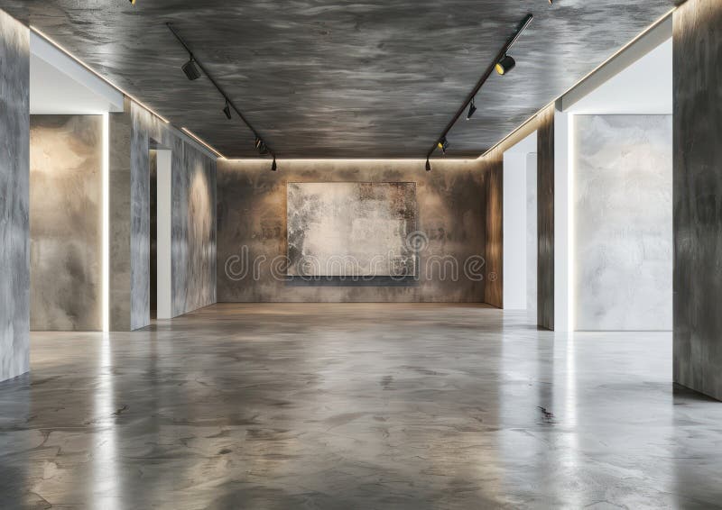 Gallery Room Interior with Empty Wall. Shadow from the Window in Sunny ...