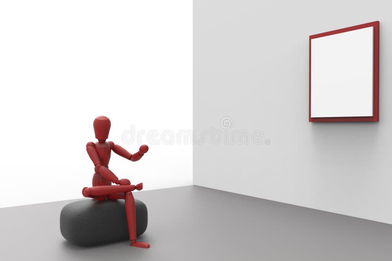 Gallery Studio Human and Picture Frame Minimal Concept on Clean ...