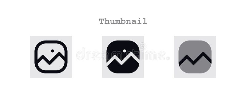 Gallery Thumbnail Icons Set Stock Vector - Illustration of screen ...