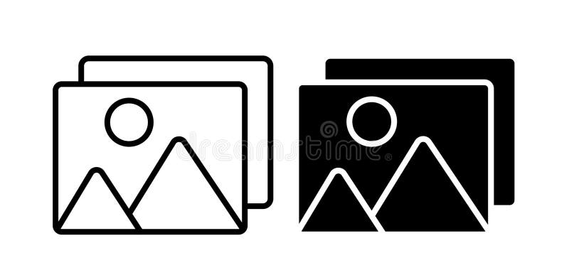 Gallery vecor icon set stock vector. Illustration of square - 340785161