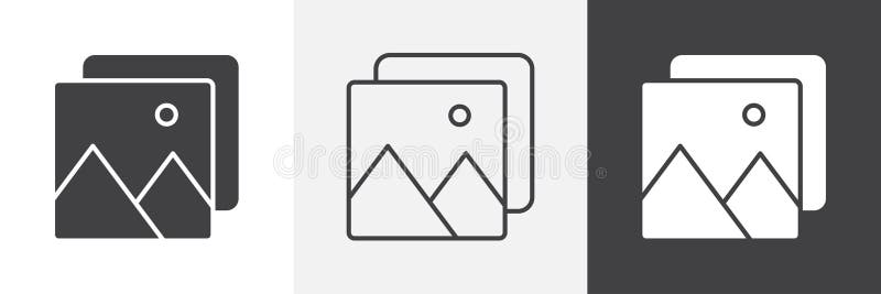 Gallery vecor icon set stock vector. Illustration of square - 340693827