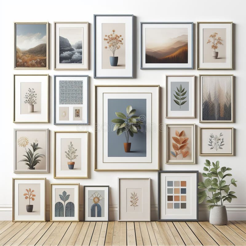 36 14. Gallery Wall Frame Set_ a Collection of Coordin Stock Image ...