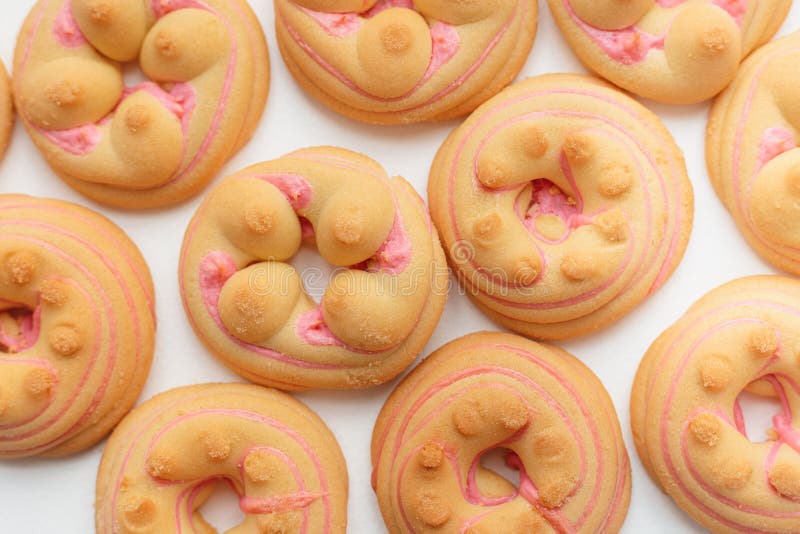 Galleta Galleta Con Punta Rosa Imagen de archivo - Imagen de primer ...