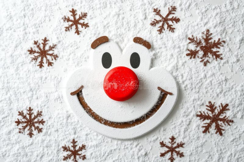Galleta De Nieve Sonriente Rodeada De Estampados Festivos De Copos De ... Galleta De Nieve Sonriente Rodeada De Estampados Festivos De Copos De ...
