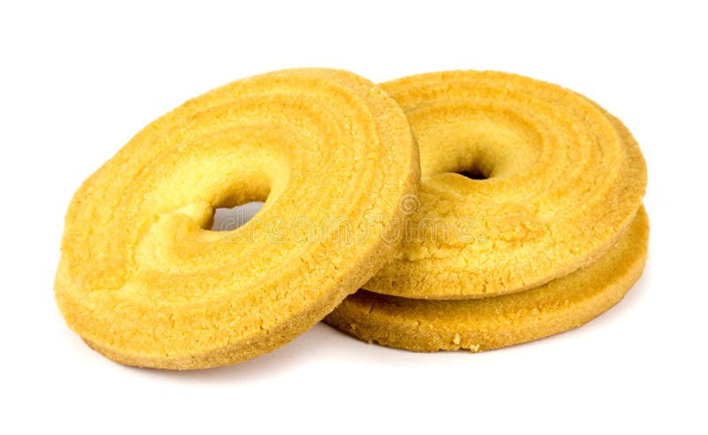 Galleta Redonda De La Torta Dulce Aislada En Blanco Foto de archivo ...