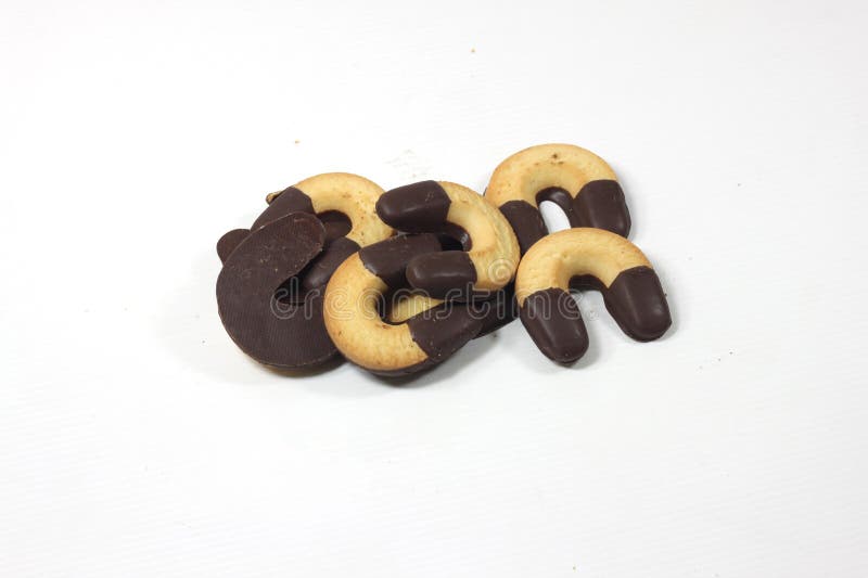 Galletas Cubiertas Y Rellenas De Chocolate Imagen de archivo - Imagen ...