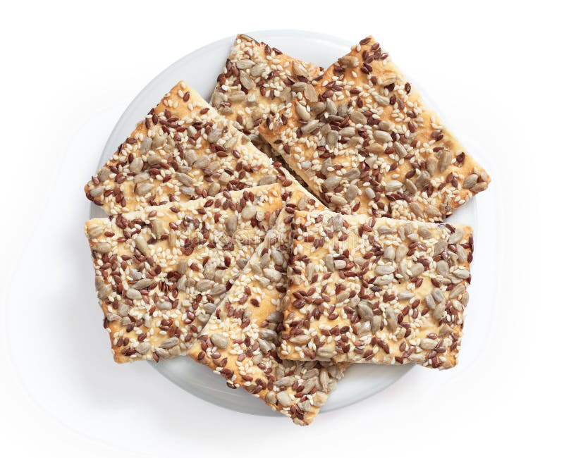 Galletas Rectangulares Finas Con Las Semillas Foto de archivo - Imagen ...