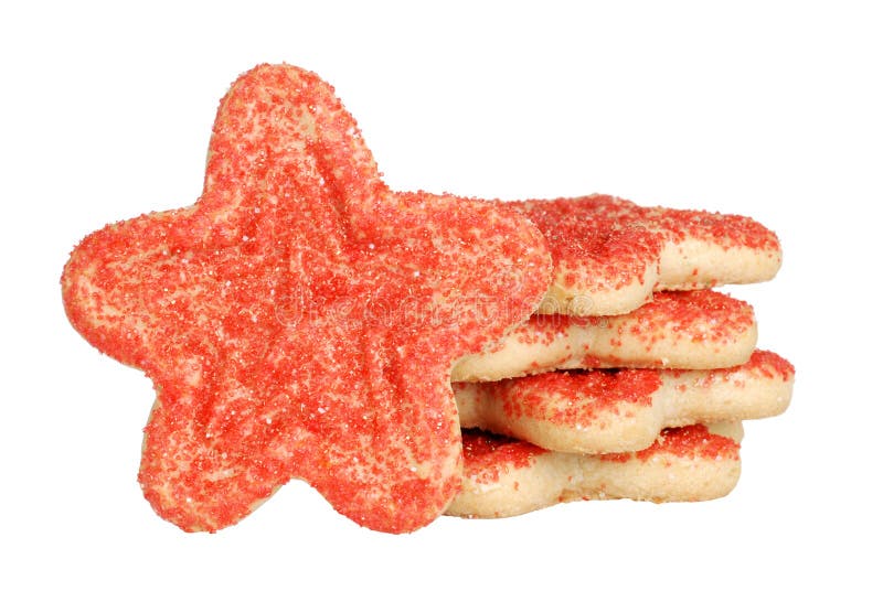 Galletas Rojas De La Navidad De La Estrella Foto de archivo - Imagen de ...
