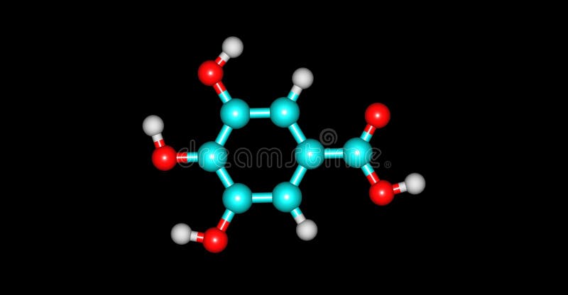 Gallic Acid (trihydroxybenzoic Acid) Molecule. Present in Many Plants ...