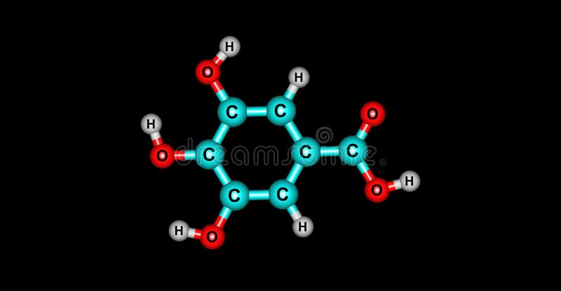 Gallic Acid, Molecular Structures, Phenolic Acid, 3d Model, Structural ...