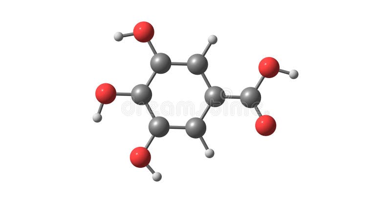 Gallic Acid, Molecular Structures, Phenolic Acid, 3d Model, Structural ...