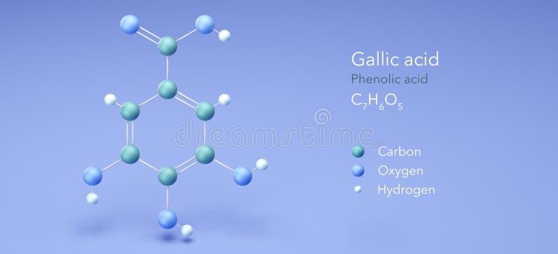 Gallic Acid, Molecular Structures, Phenolic Acid, 3d Model, Structural ...