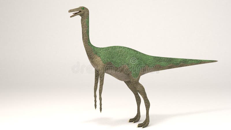 Gallimimus green-Dinosaur stock illustration. Illustration of extinct ...