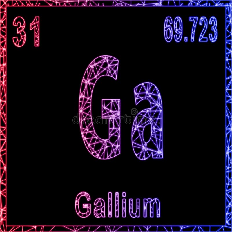 Gallium Chemical Element, Sign with Atomic Number and Atomic Weight ...