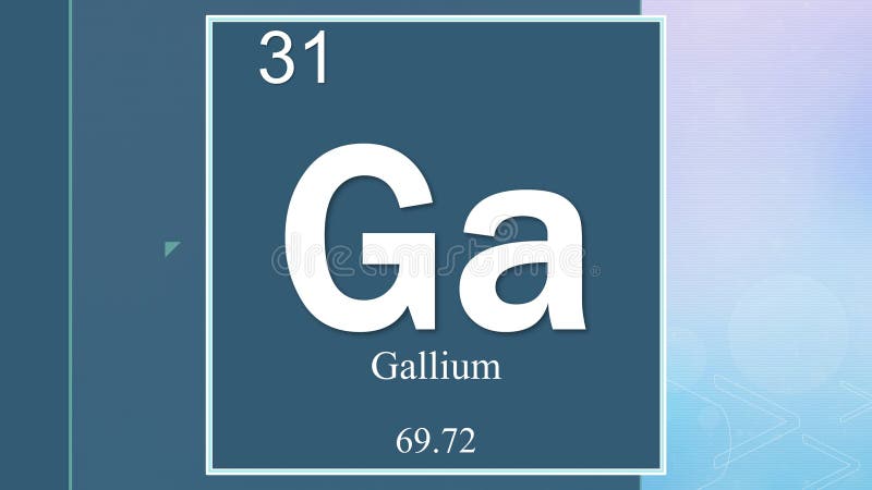 Gallium Chemical Element Symbol on Blue Solid and Gradient Background ...