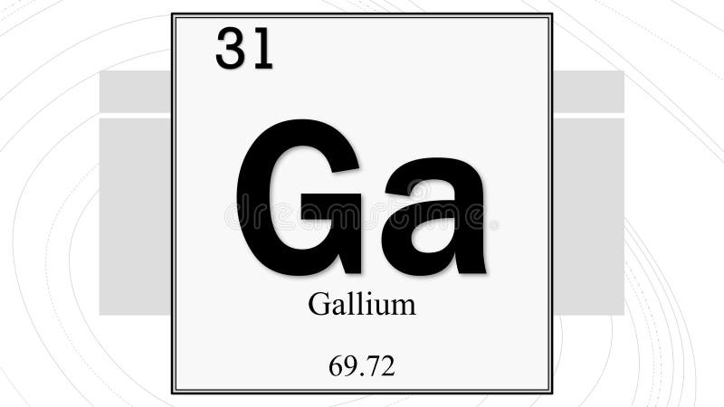 Gallium Chemical Element Symbol on Square Gray Background Stock ...