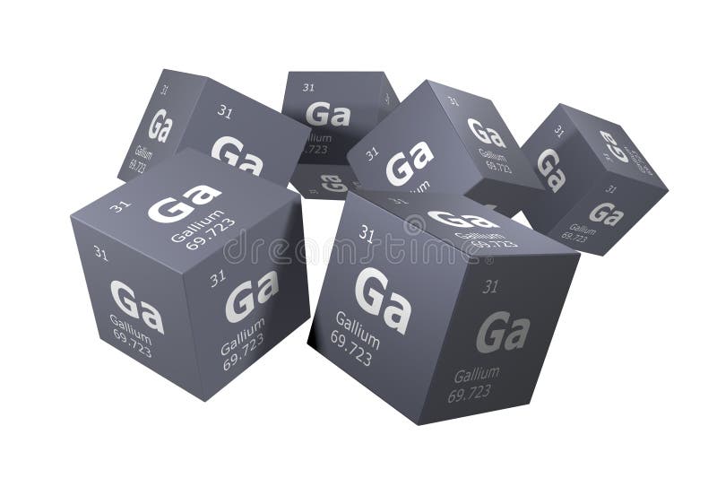 Gallium, 3D Rendering of Symbols of the Elements of the Periodic Table ...
