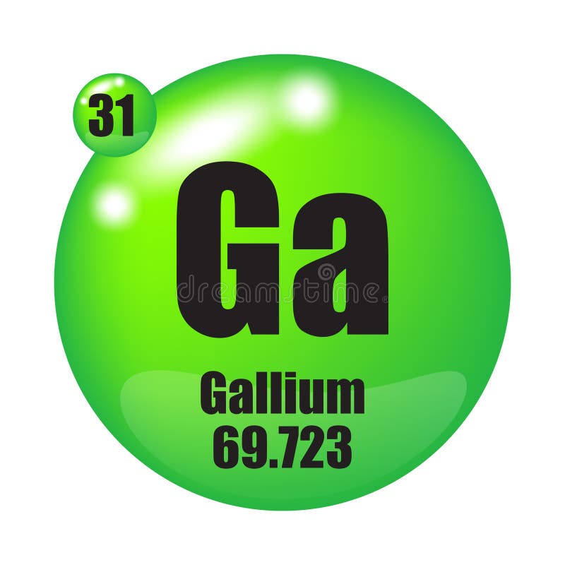 Gallium Icon. Atomic Number 31. Mass 69.723. Vector Symbol Stock ...