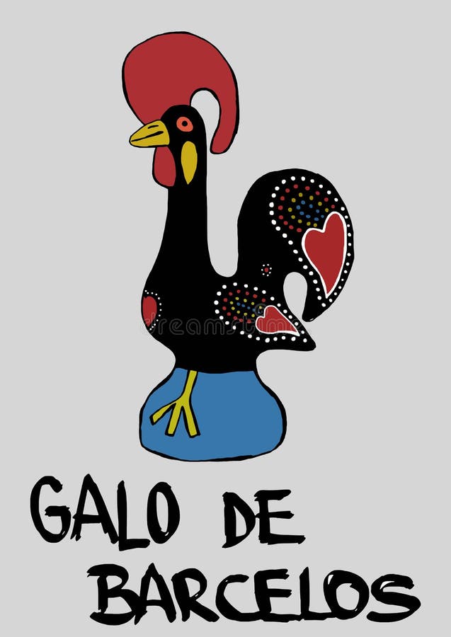 Gallo Del Símbolo Portugués De Los Barcelos Ilustración del Vector ...
