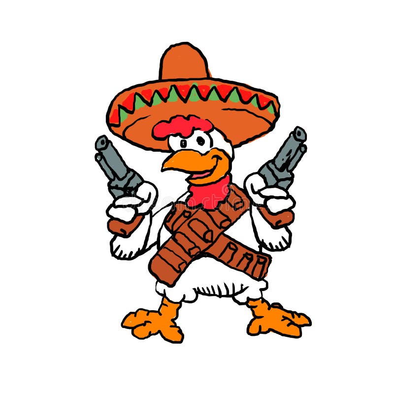 Gallo Mexicano Con Los Armas Stock de ilustración - Ilustración de arte ...