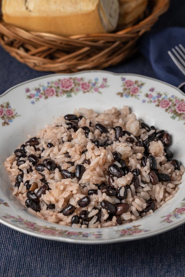 Gallo Pinto Comida Tradicional De Costa Africana Imagen de archivo ...