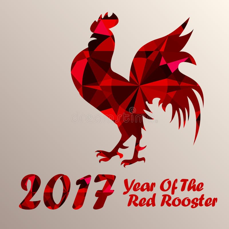 Gallo Rosso Come Simbolo Di 2017 Illustrazione di Stock - Illustrazione ...