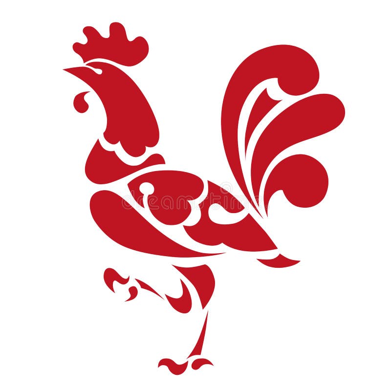 Gallo Rosso Il Simbolo Dell'anno Illustrazione Vettoriale ...