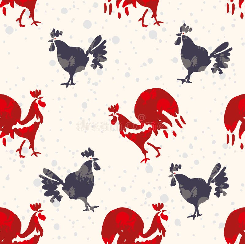 Gallo Rosso, Un Simbolo Di 2017 Illustrazione di Stock - Illustrazione ...