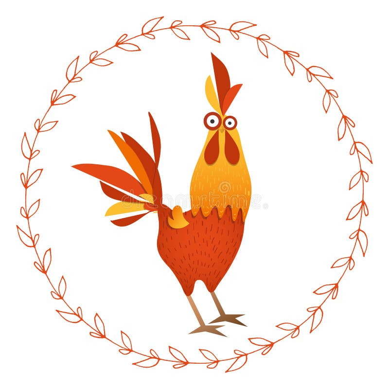 Gallo Rosso, Un Simbolo Di 2017 Anni Illustrazione Vettoriale ...
