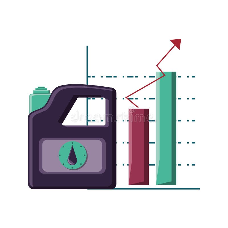 Gallon of Gasoline with Statistics Bars Stock Illustration ...