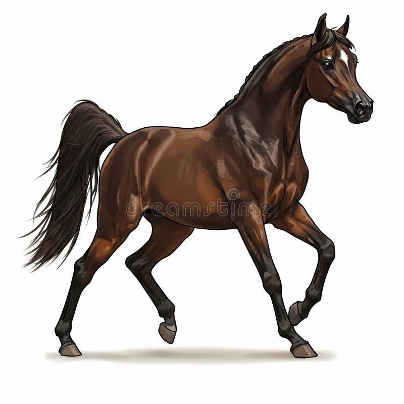 A Galloping Brown Horse Illustration Stock Illustration - Illustration ...